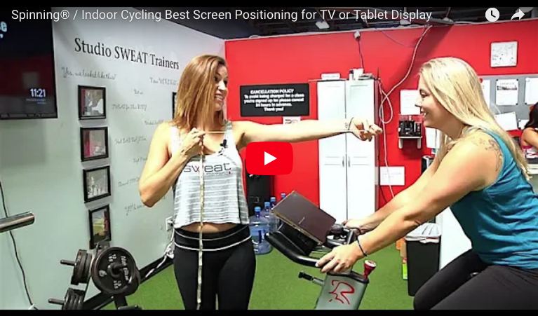 Spinning® / Indoor Cycling Best Screen Positioning for TV or Tablet Display